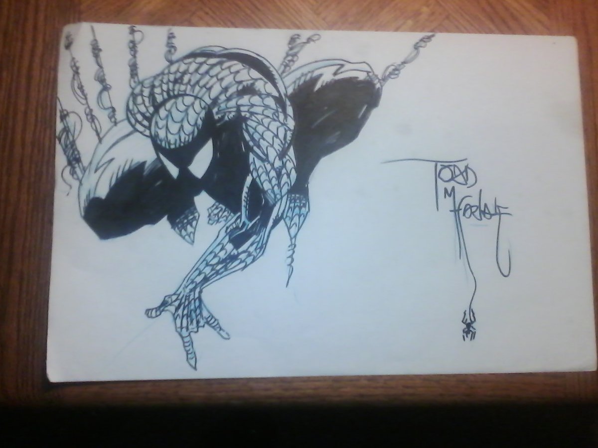 Todd McFarlane Hand Drawn Spiderman and Spawn 11 x 17 Sketch - Original ...