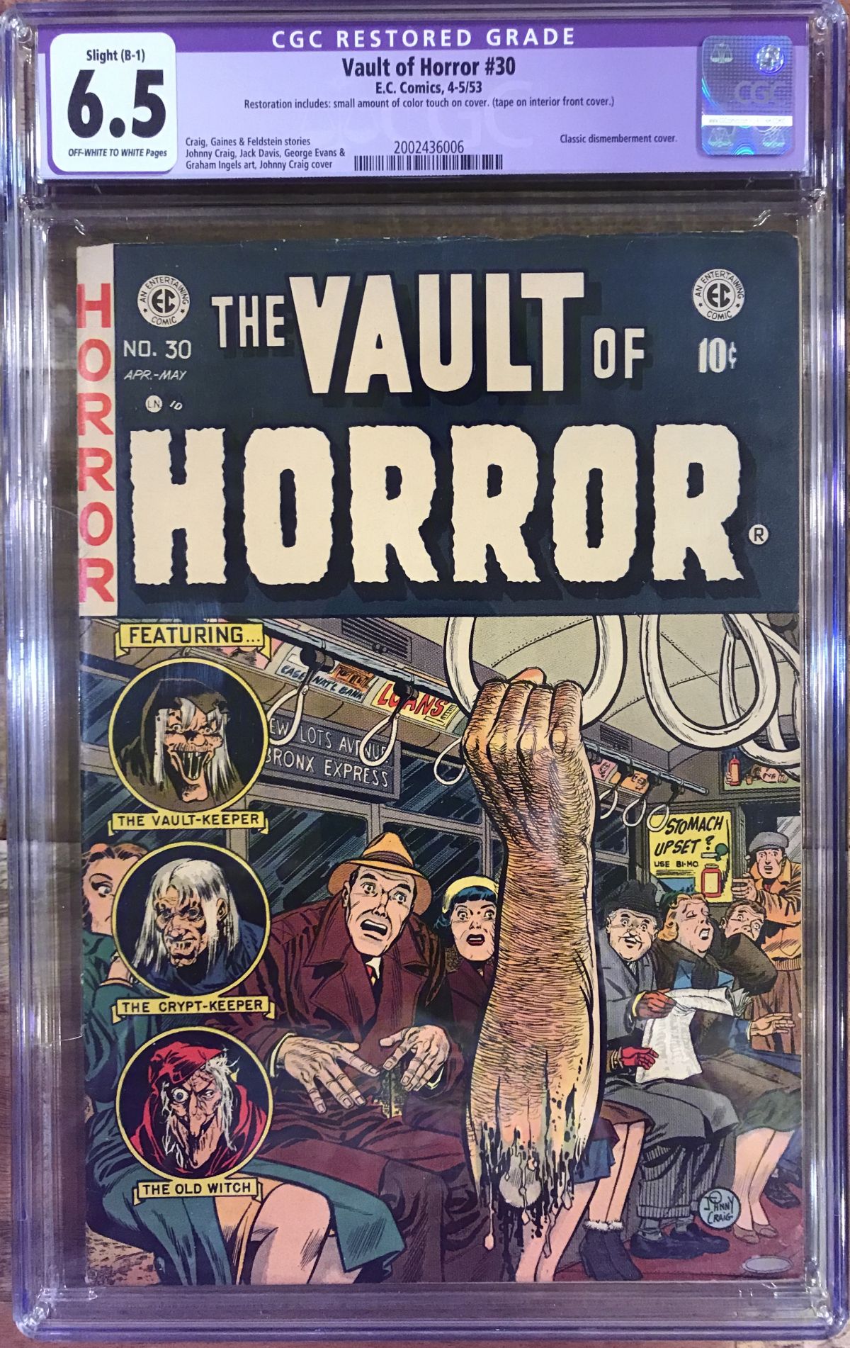CLOSED-EC Vault Of Horror #29 and #30-Classic Dismemberment Cover-Two ...