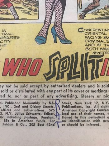 Initials or name printed on inside splash page - Silver Age Comic Books ...