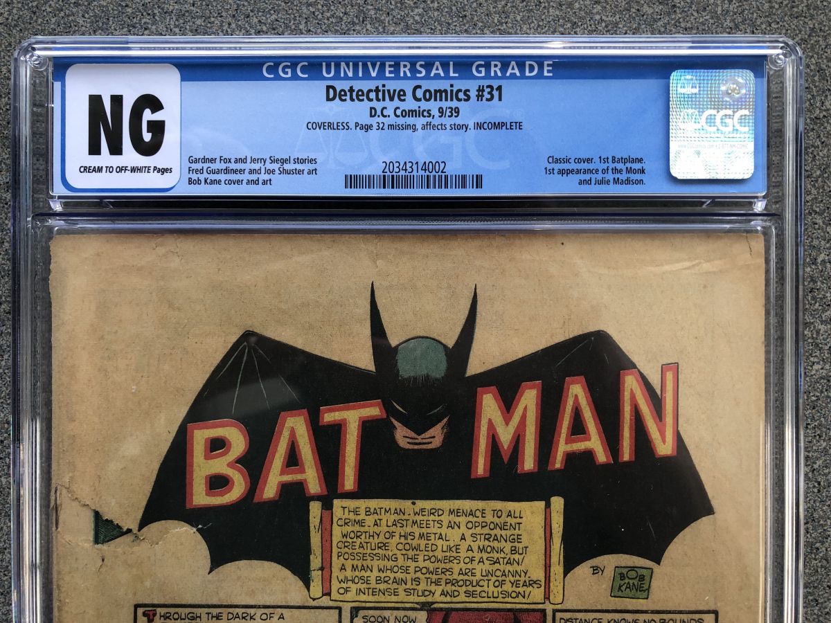 Detective Comics #31 CGC Universal (Coverless): FOR SALE - Golden ...