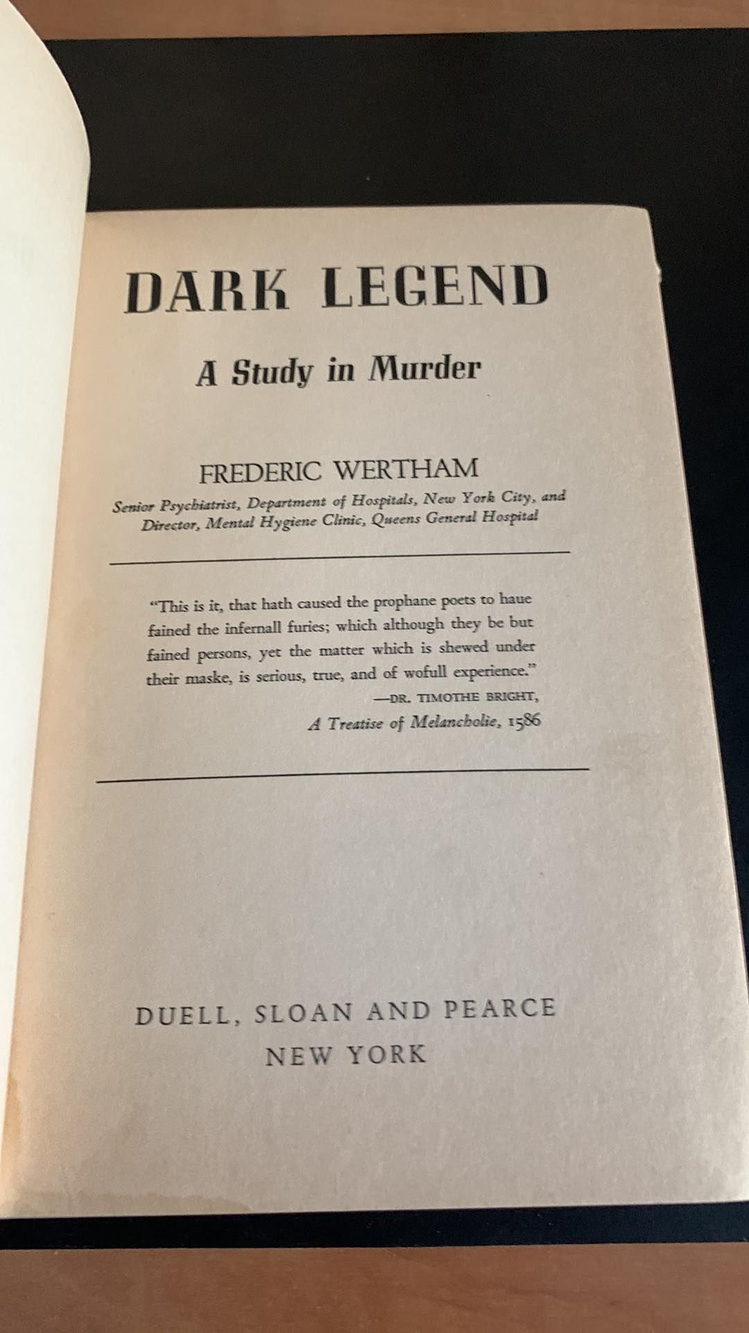 Dark Legend Frederic Wertham First Edition 1941 - Golden/Silver/Bronze ...