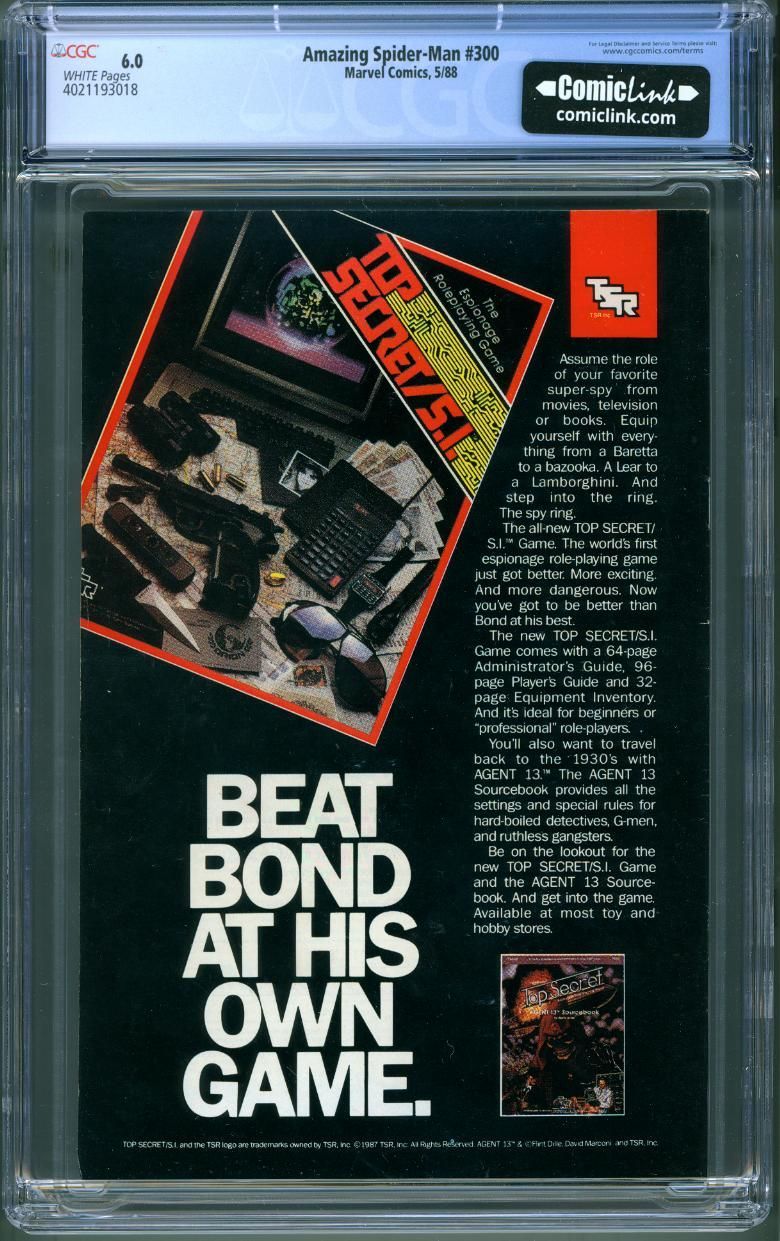 Amazing Spider-Man #300 CGC 6.0 WP - Reduced to Bottom Line Price ...
