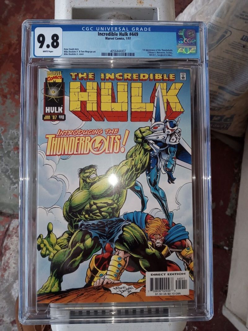 Incredible Hulk #449 CGC 9.8 WP - 1st Thunderbolts - $675 shipped to ...