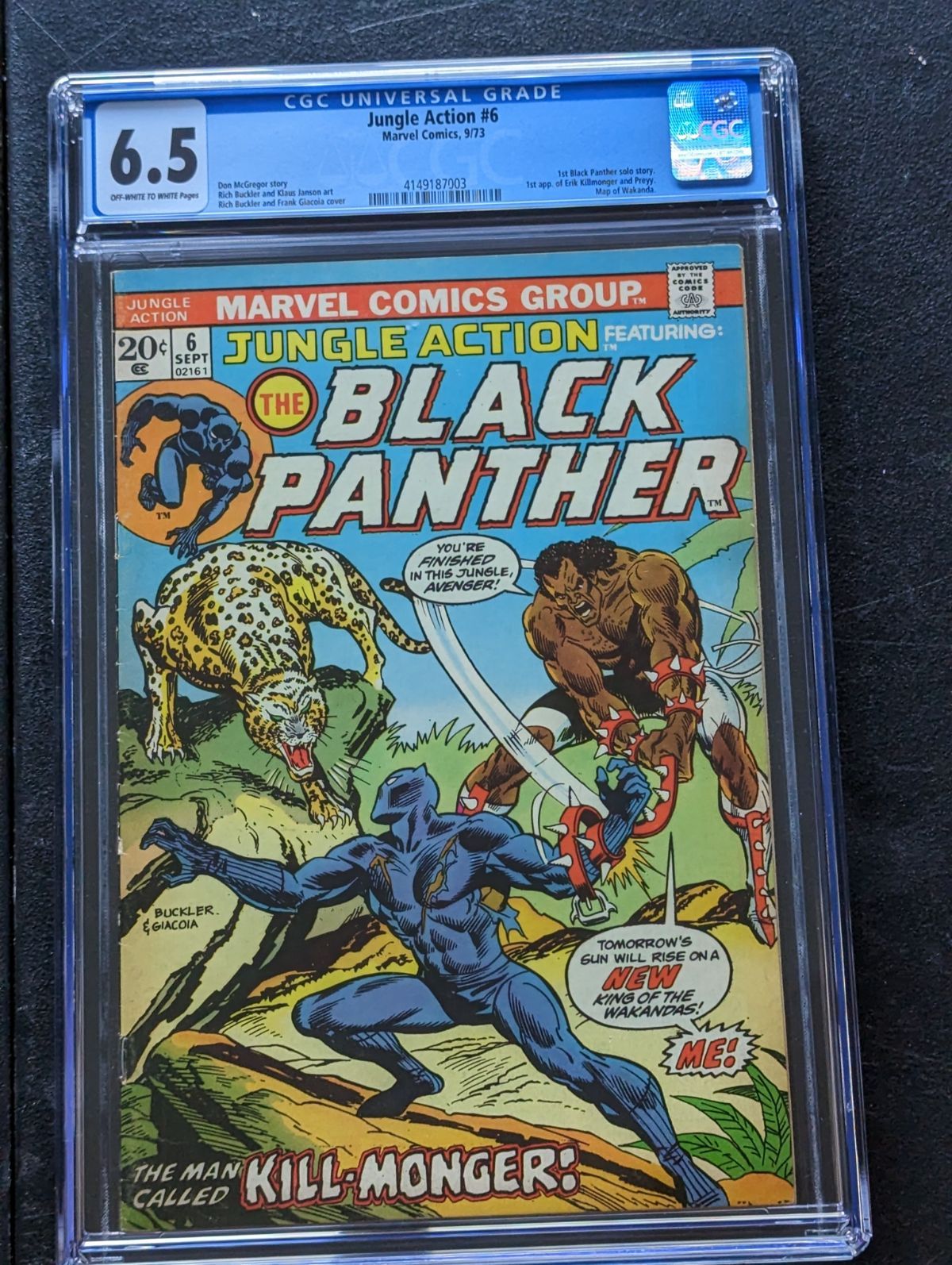 Jungle Action #6 CGC 6.5 1st appearance Killmonger - Golden / Silver ...