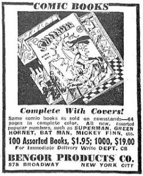 When did the first "selling back issue comic books" advertisement first ...