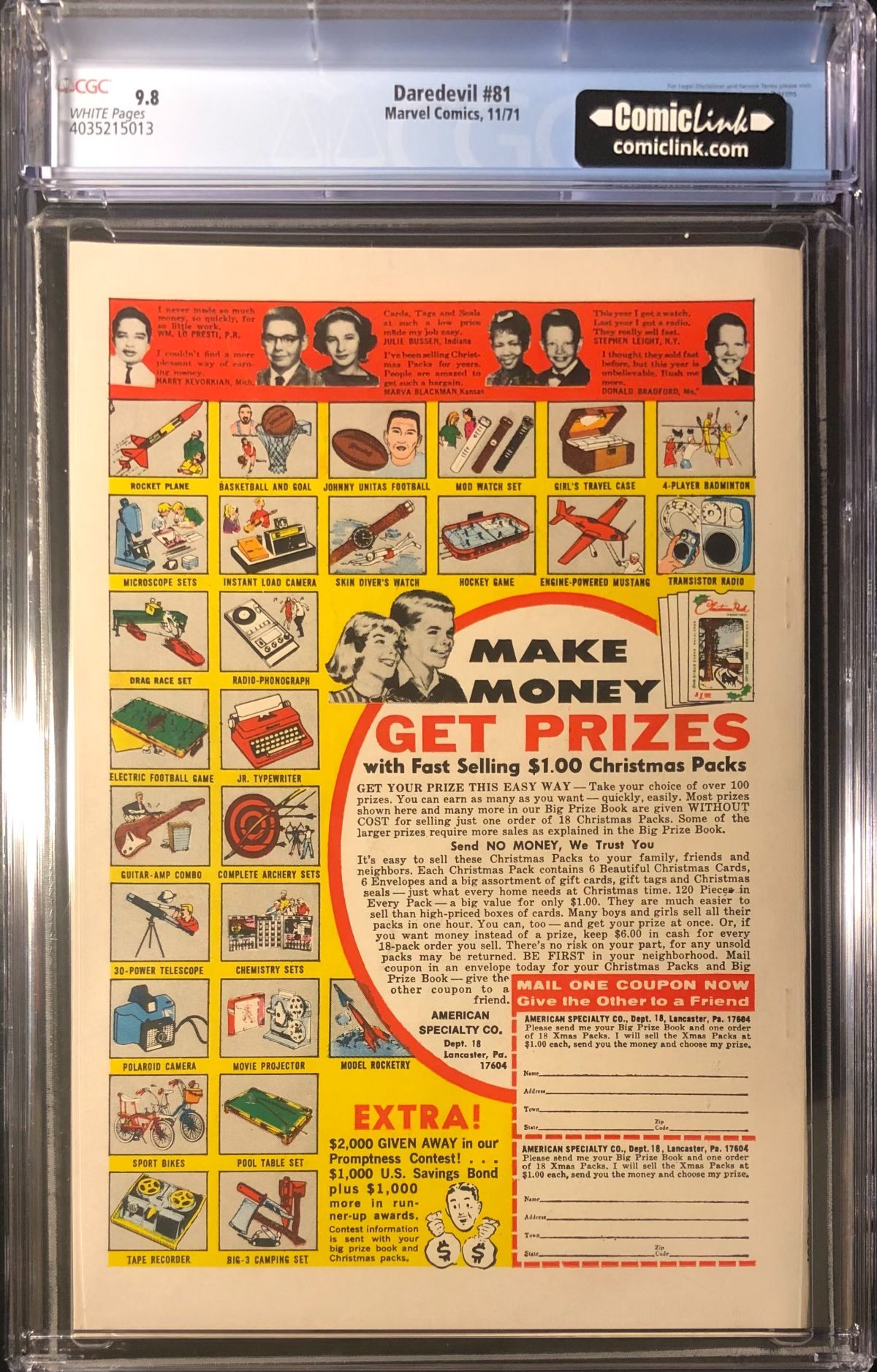 Daredevil #81 CGC 9.8 WP: Stories featuring the Black Widow begin ...