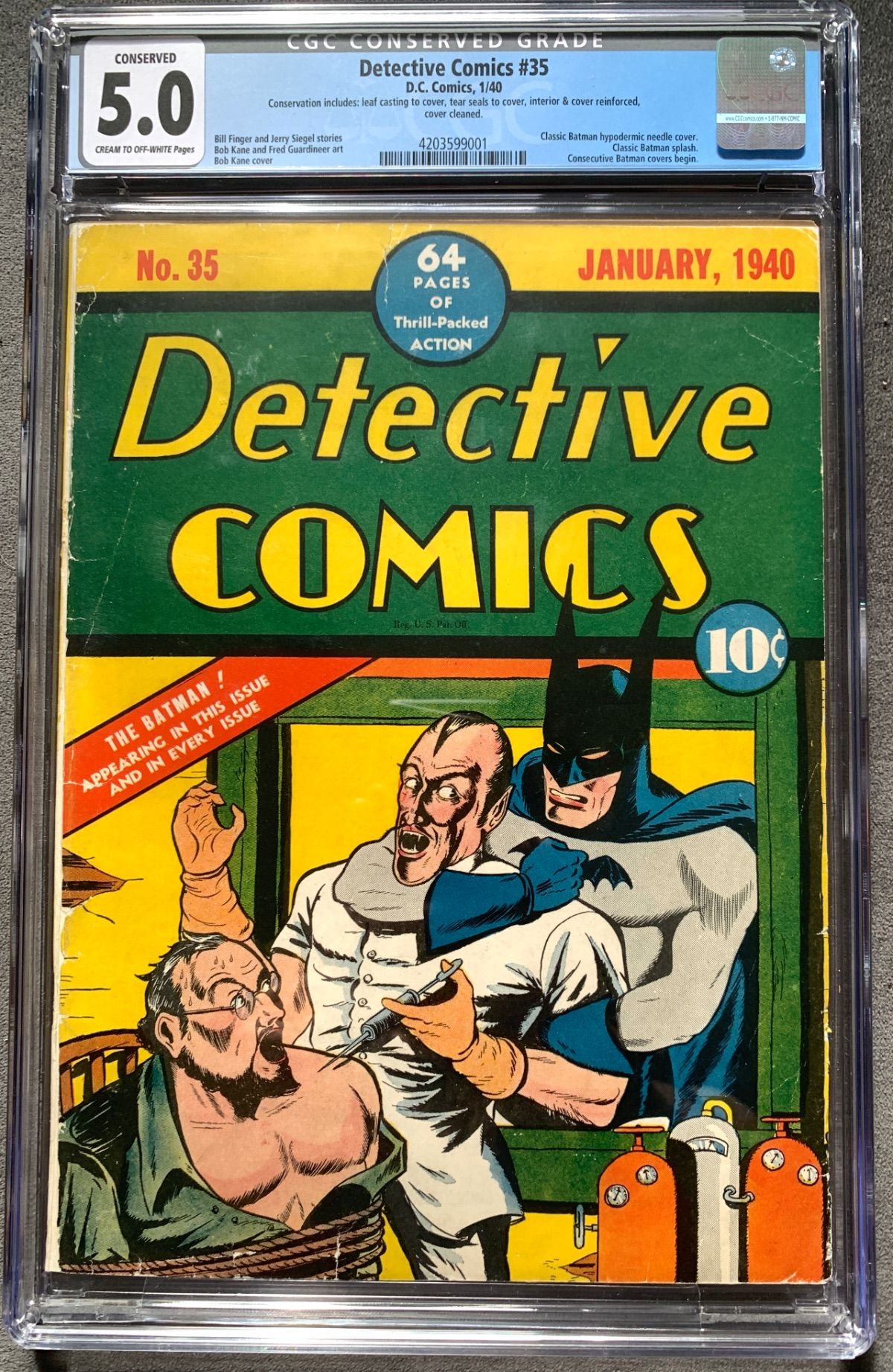 Big Price Drop. Detective Comics 35 CGC 5.0 Conserved - Golden / Silver ...