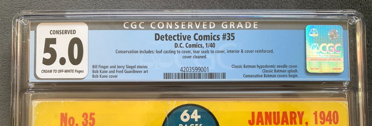 Big Price Drop. Detective Comics 35 CGC 5.0 Conserved - Golden / Silver ...