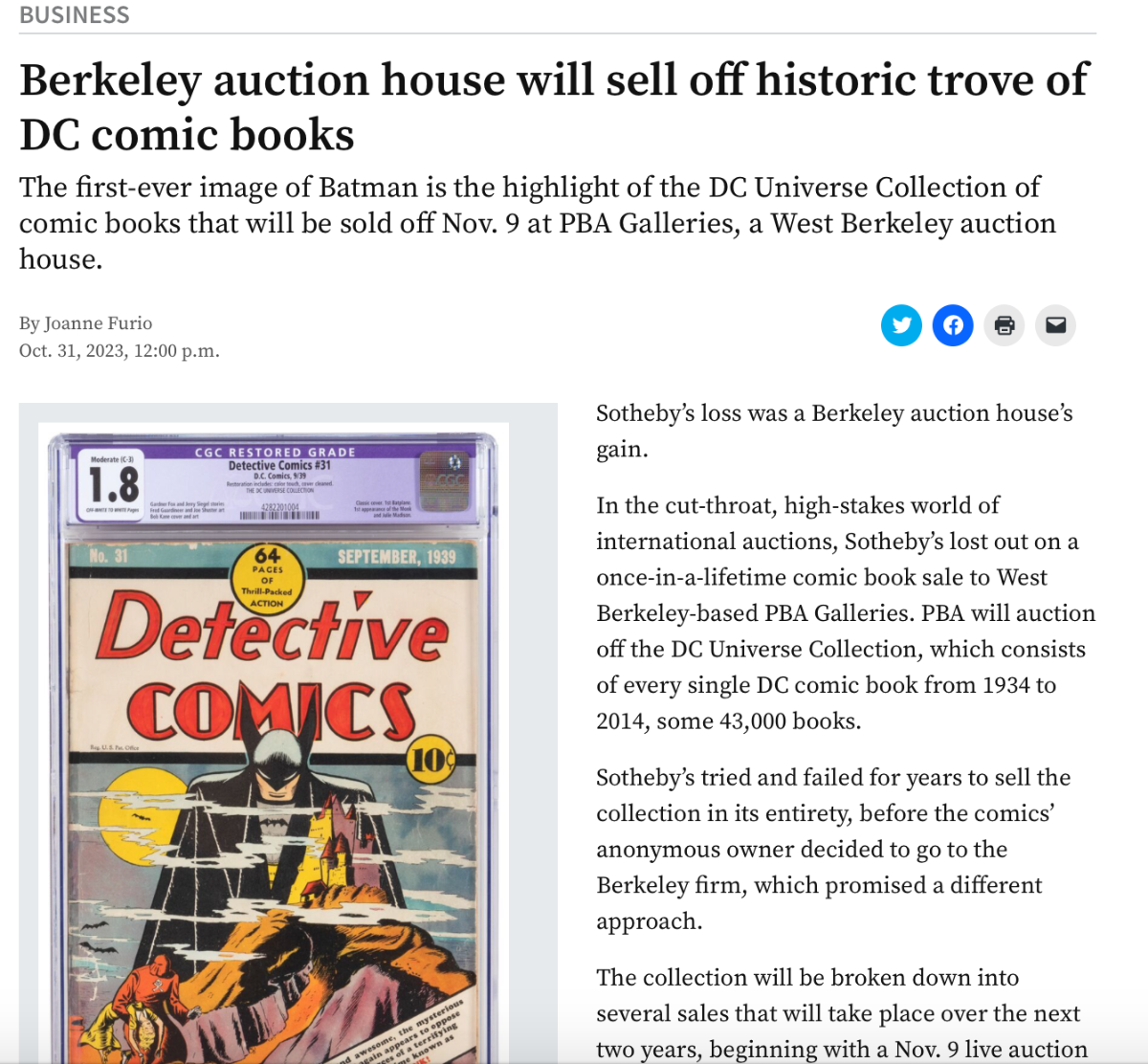 Massive Golden Age DC collection plucked from Sotheby's by regional ...