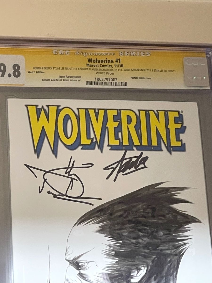 Wolverine #1 CGC SS 9.8 Jae Lee sketch signed by Jackman, Lee and Aaron FINAL PRICE REDUCTION ...