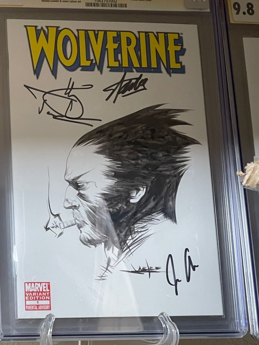 Wolverine #1 CGC SS 9.8 Jae Lee sketch signed by Jackman, Lee and Aaron ...