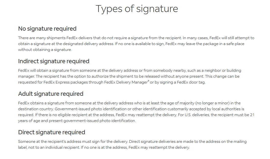 Fedex is forging customers signatures for Direct Signatures Required ...