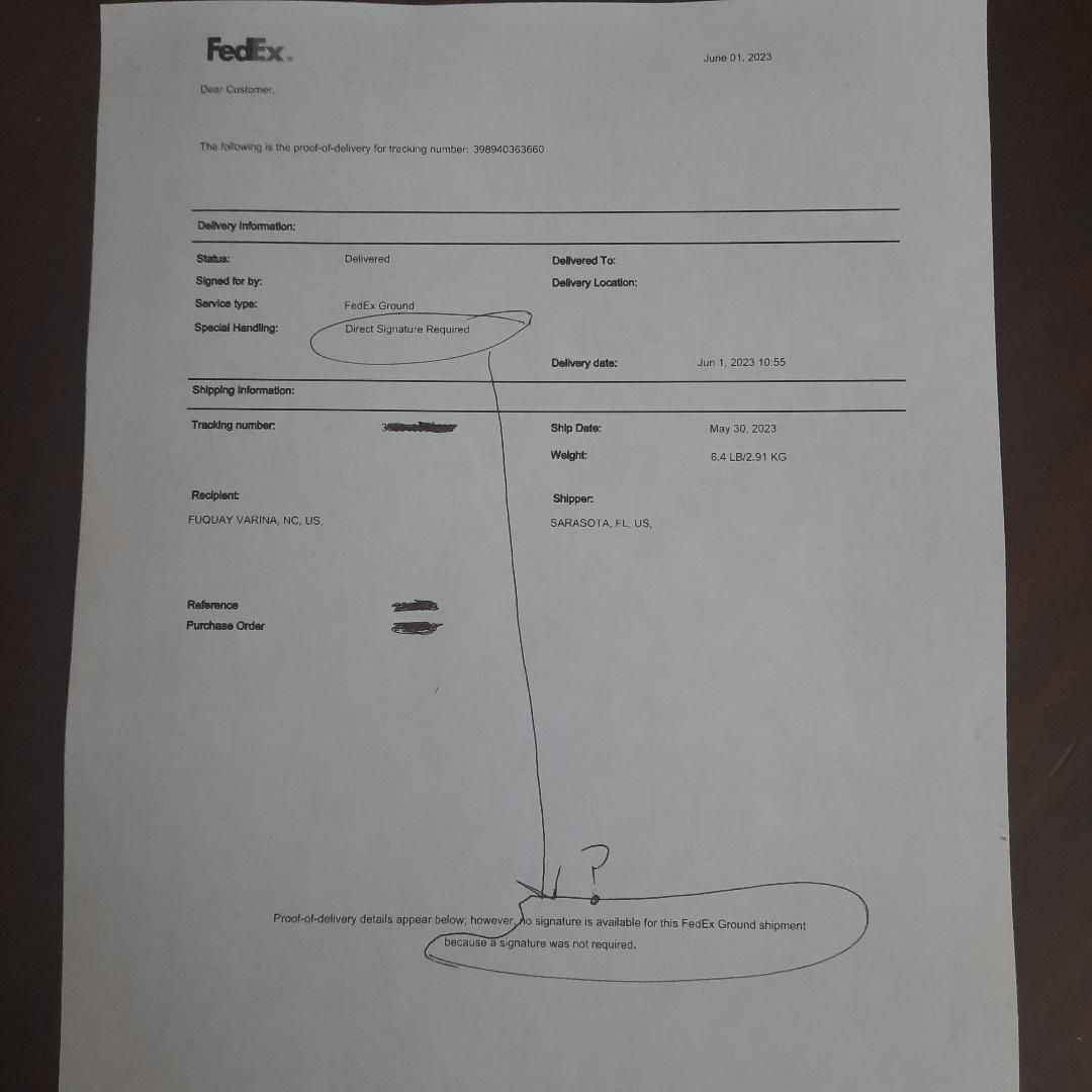 Fedex is forging customers signatures for Direct Signatures Required ...