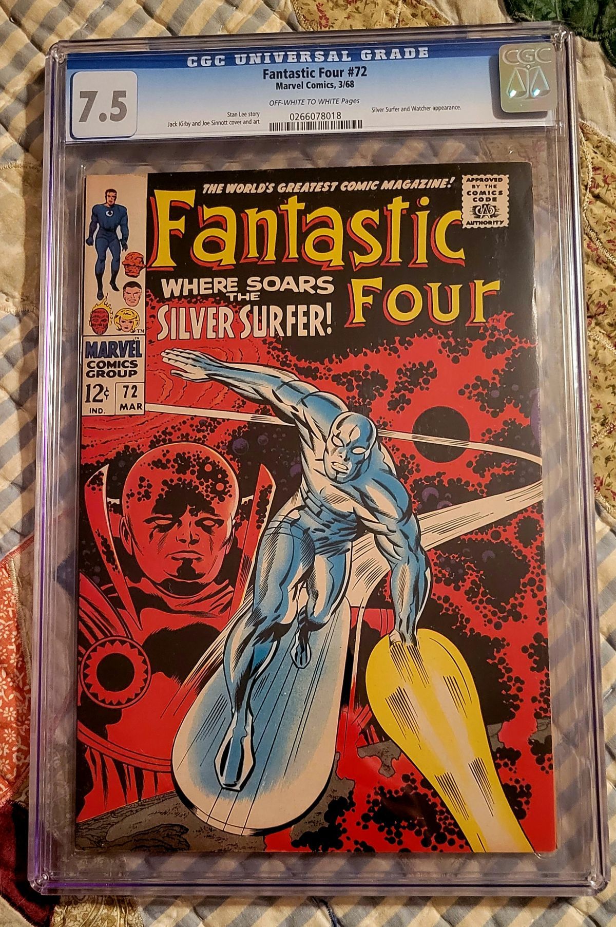 SOLD - Fantastic Four 72 CGC classic Silver Surfer cover! - Golden / Silver / Bronze Age Only ...