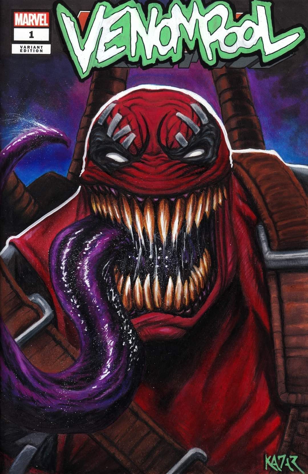Deadpool #1 painted sketch cover by Frank Kadar - Sales Advertising ...