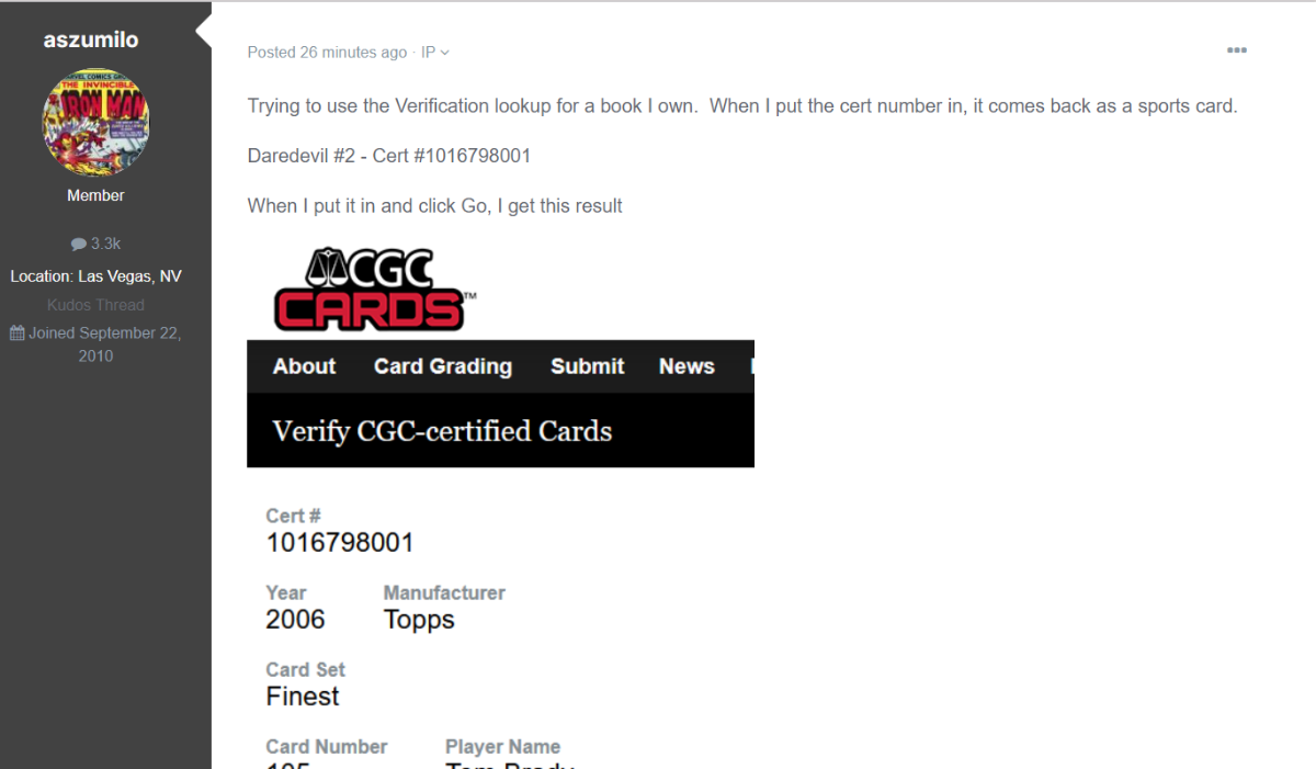 Verification error - CGC Registry (Comics) - CGC Comic Book Collectors ...