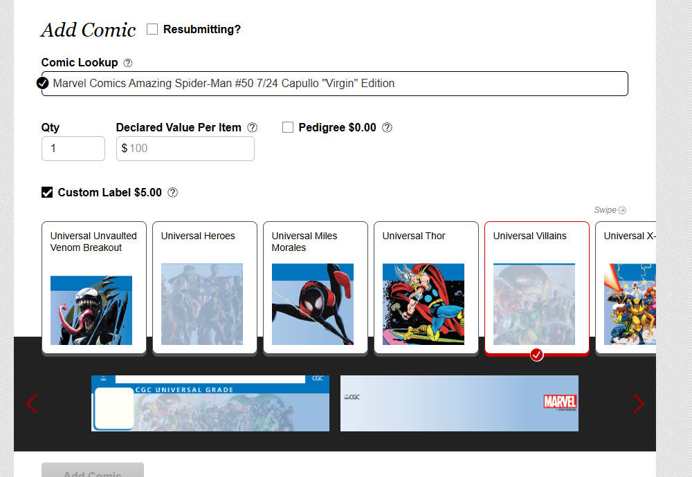 Custom Label availability - Ask CGC - CGC Comic Book Collectors Chat Boards