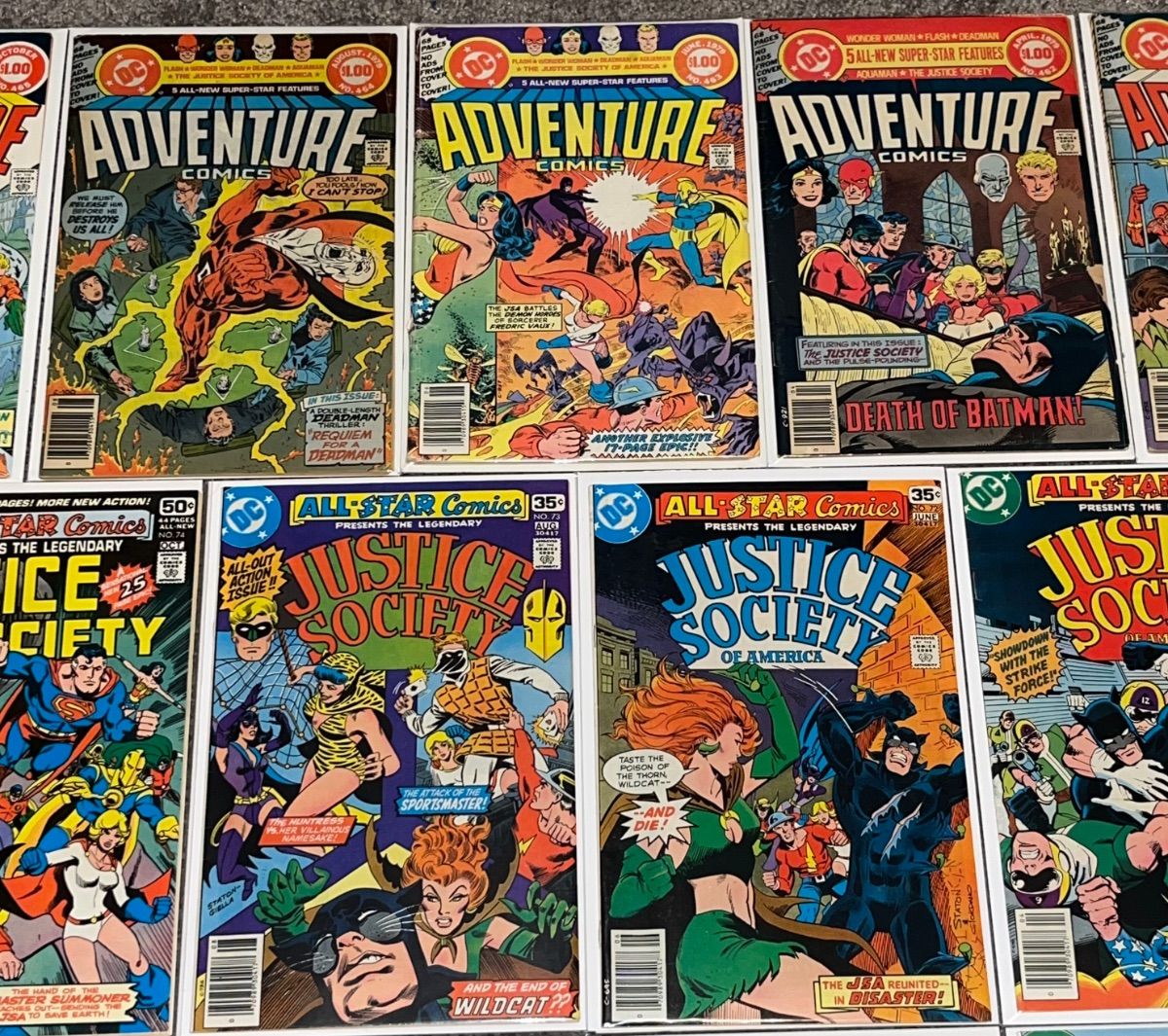All Star & Adventure Comics lot of 25 Issues / 1st Power Girl and Huntress / Death of Batman ...