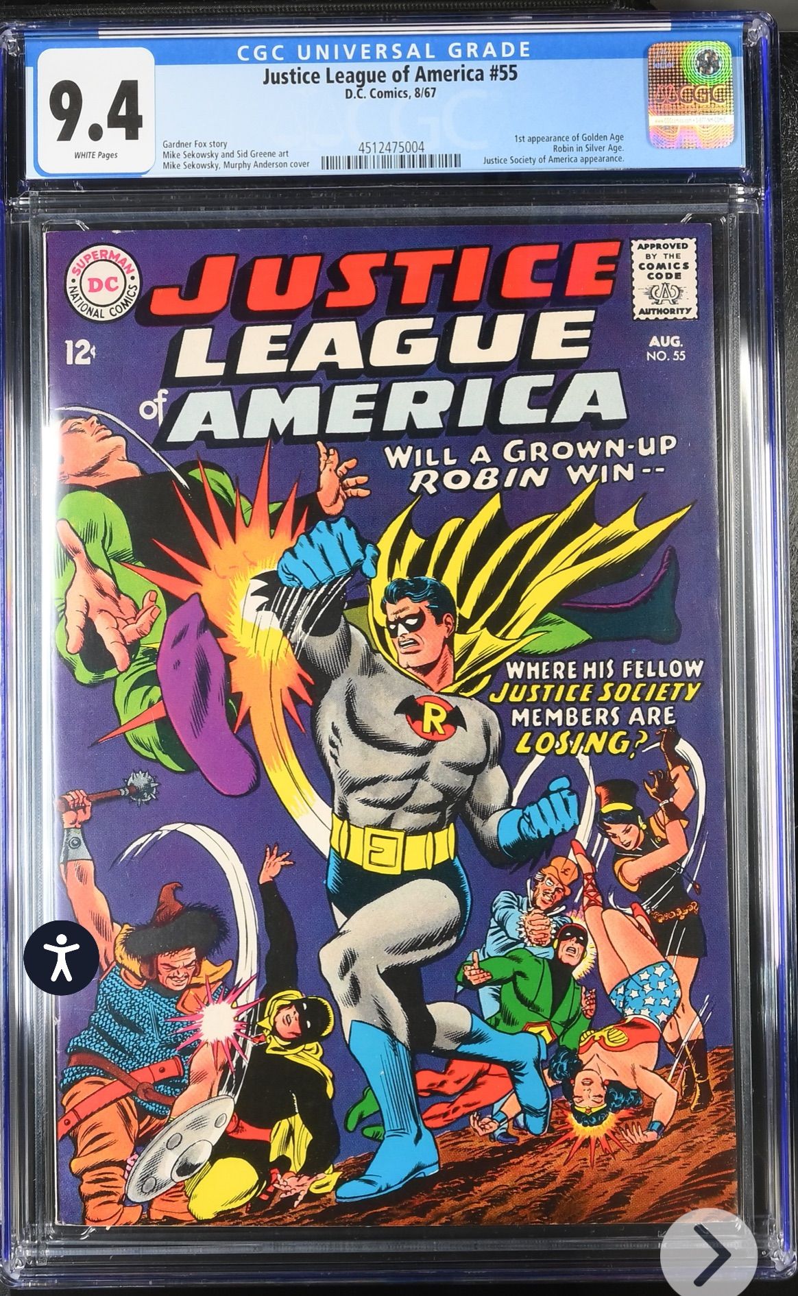 JLA 55 cgc 9.4 white - Golden / Silver / Bronze Age Only - CGC Comic ...
