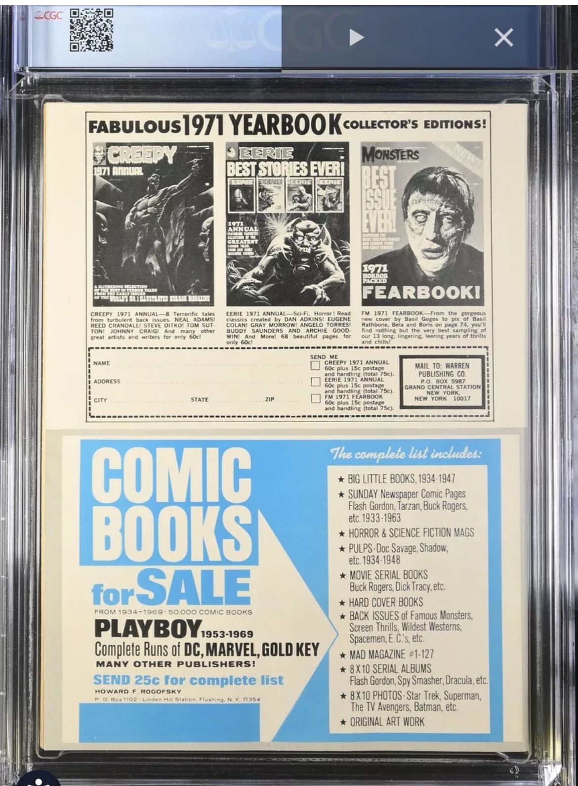 Closed!! Vampirella 11 cgc 9.2 Warren Frazetta - Golden / Silver ...