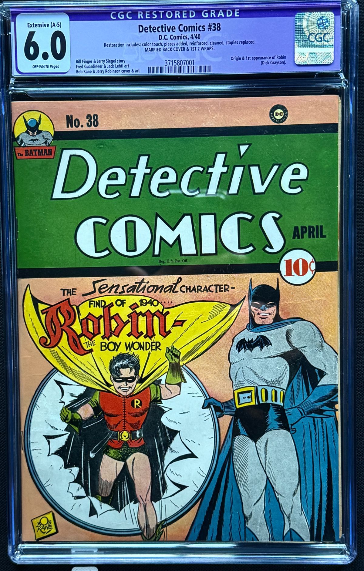 DETECTIVE COMICS #38 FIRST ROBIN >>CLOSED - Golden / Silver / Bronze ...