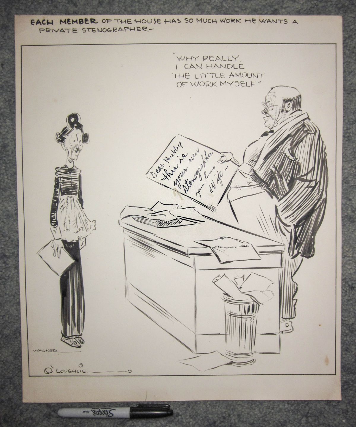 Walker O'loughlin - WW1 era political cartoons - Original Comic Art ...