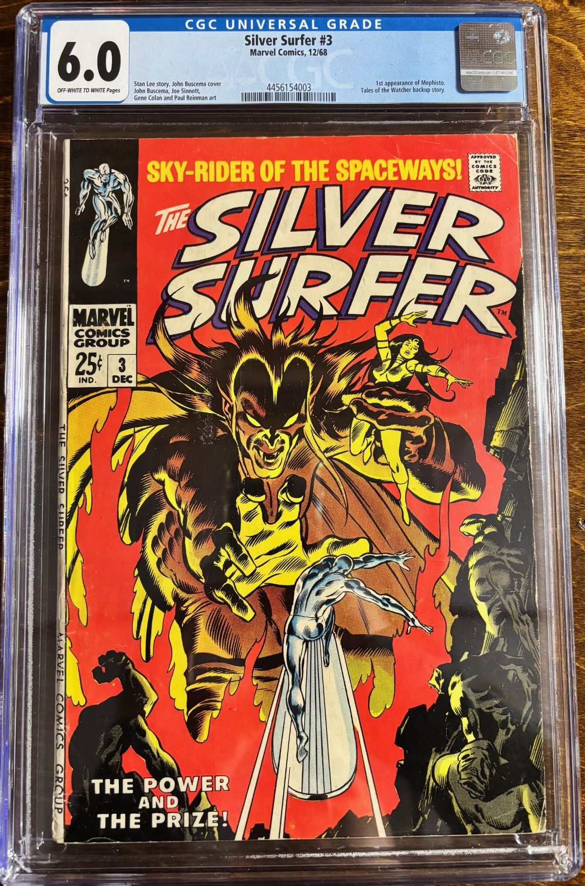 Silver Surfer #3 CGC 6.0 - 1st Mephisto! - Golden / Silver / Bronze Age ...