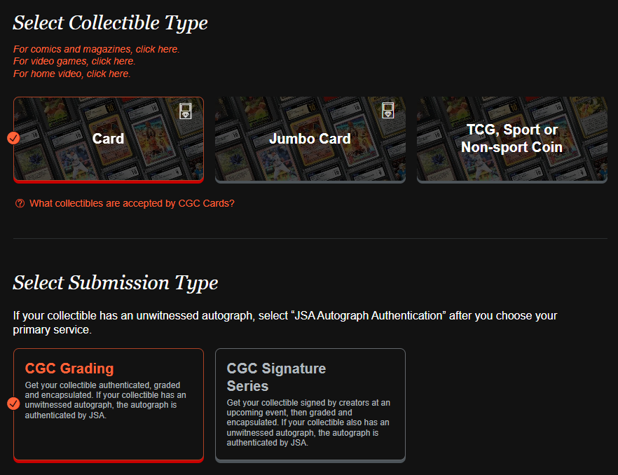 Submission Form not working - Ask CGC Cards – Sports - CGC Comic Book ...