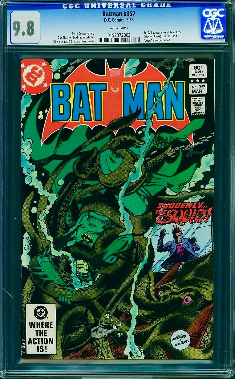 Batman #357 CGC 9.8 WP 1ST APPEARANCE OF JASON TODD and KILLER CROC ...