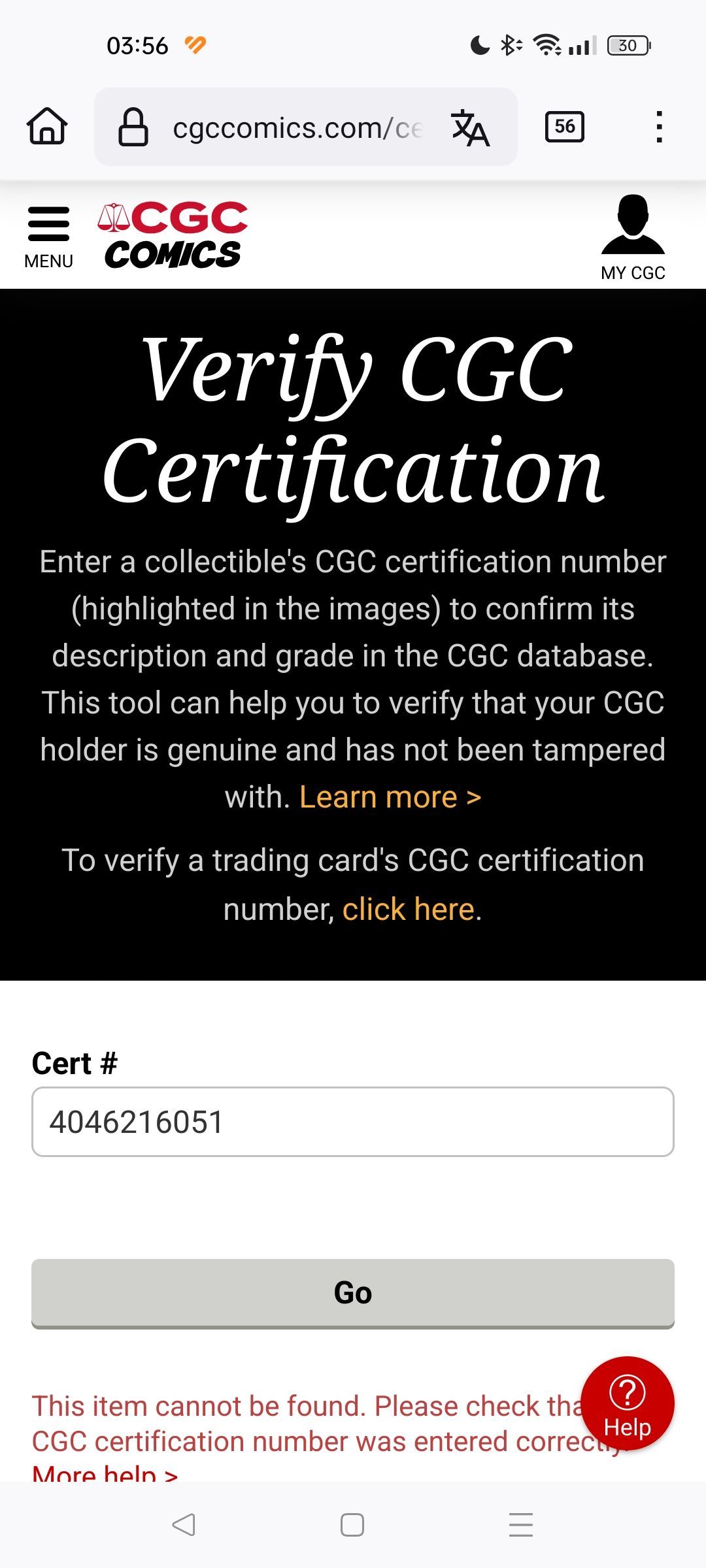 Certification Look-Up Number "NOT FOUND" - Ask CGC Cards - TCGs & Non ...