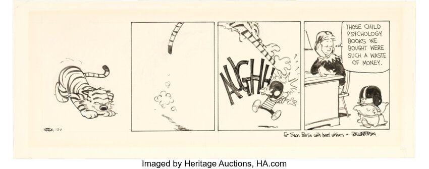 Bill Watterson aka Sam Watterson Calvin and Hobbes original art - Page ...