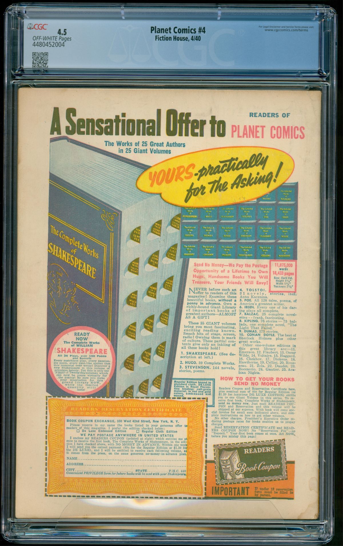 Planet Comics 4 CGC 4.5 - And it's gone. SOLD - Golden / Silver ...