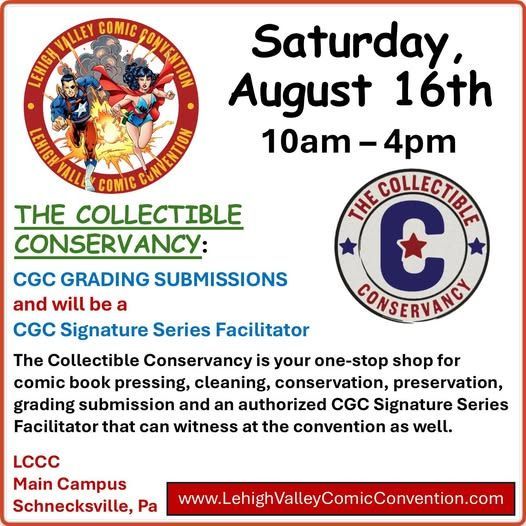 Lehigh Valley Comic Convention August 16th, 2025 - Back At The ...