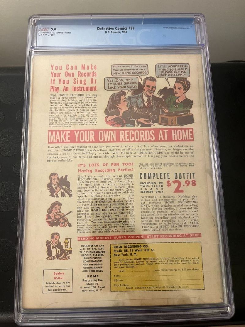 Detective Comics 36 for sale - PENDING SALE - Golden / Silver / Bronze ...