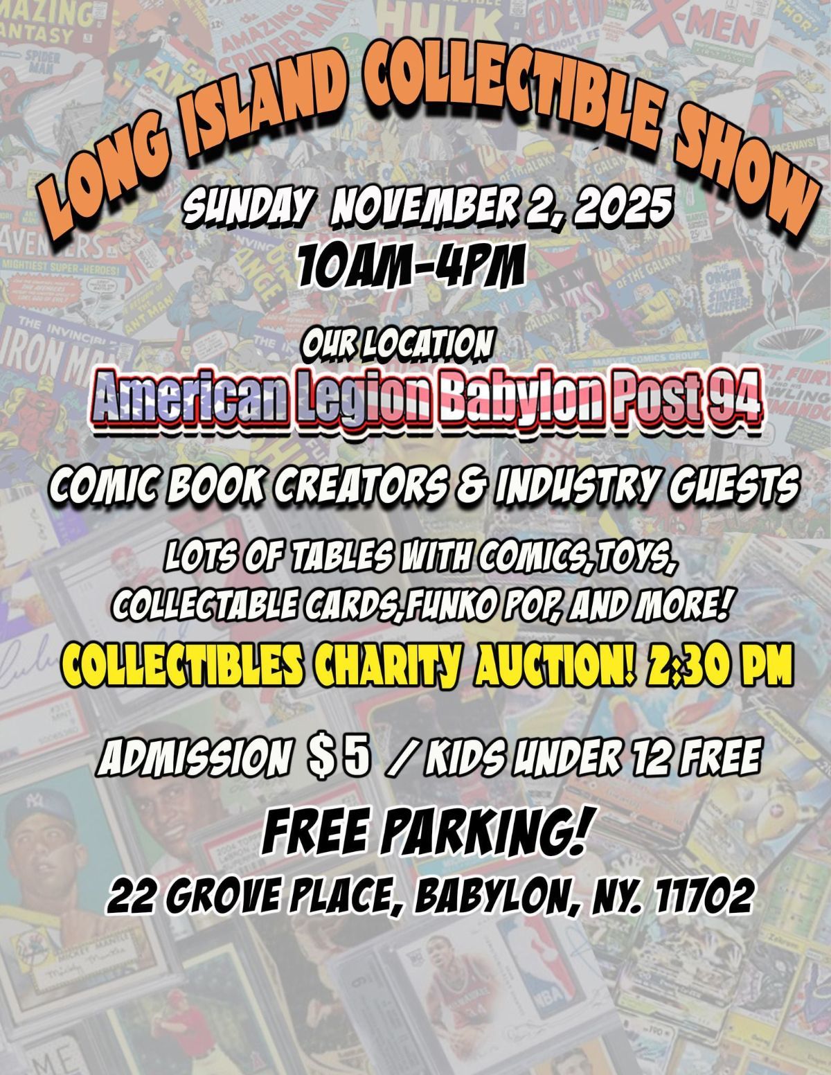 Hot Flips's Long Island Comic Book FanFest, November 2nd. Babylon America Legion Post 94 Last ...