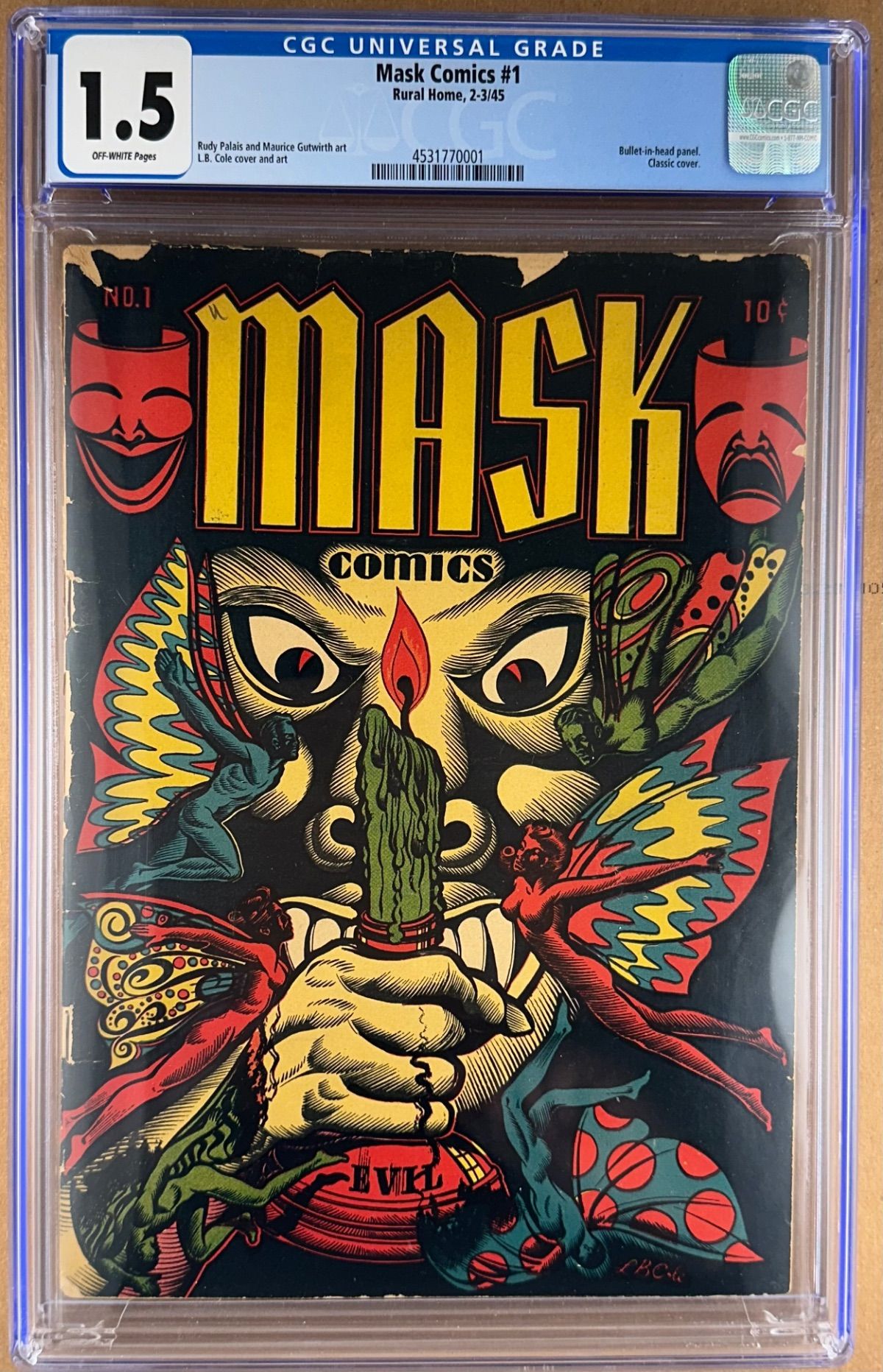 CLOSED - Mask Comics #1 - Golden / Silver / Bronze Age Only - CGC Comic ...