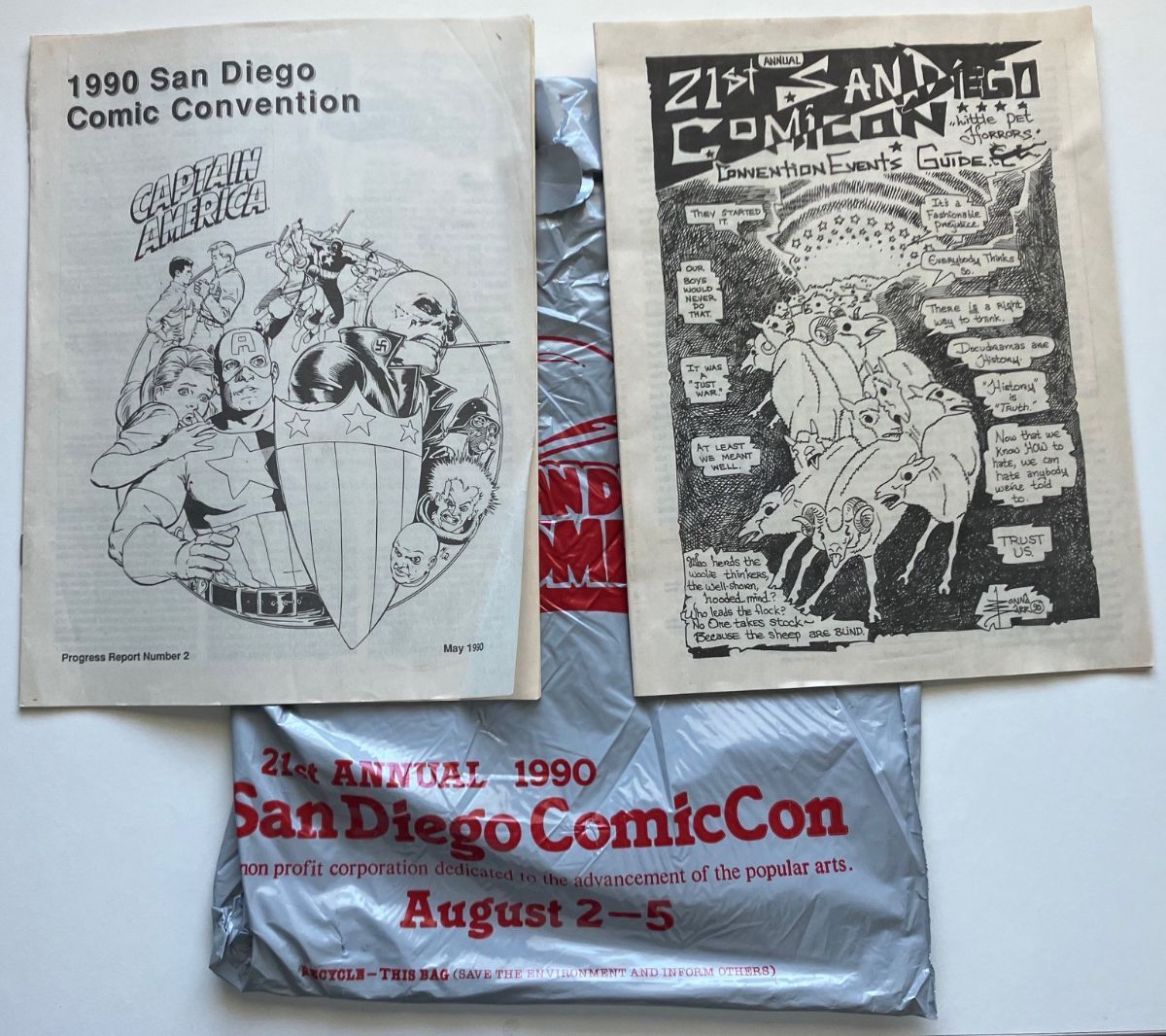 1989, 1990, 1992 San Diego Comic Con Programs Plus; Cool Art by AH ...