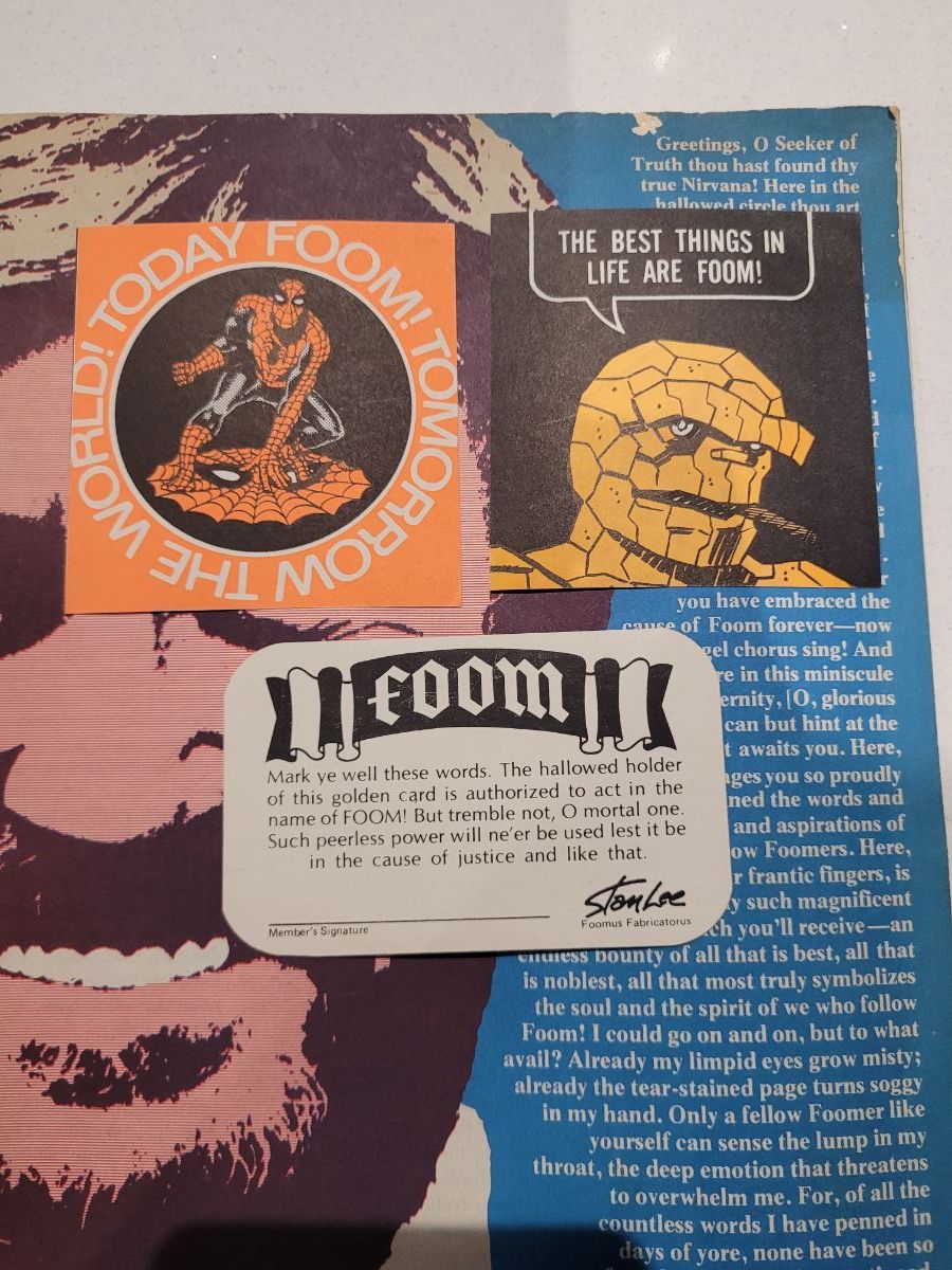 Closed! .Foom #1 with poster membership card and 2 stickers. - Golden ...