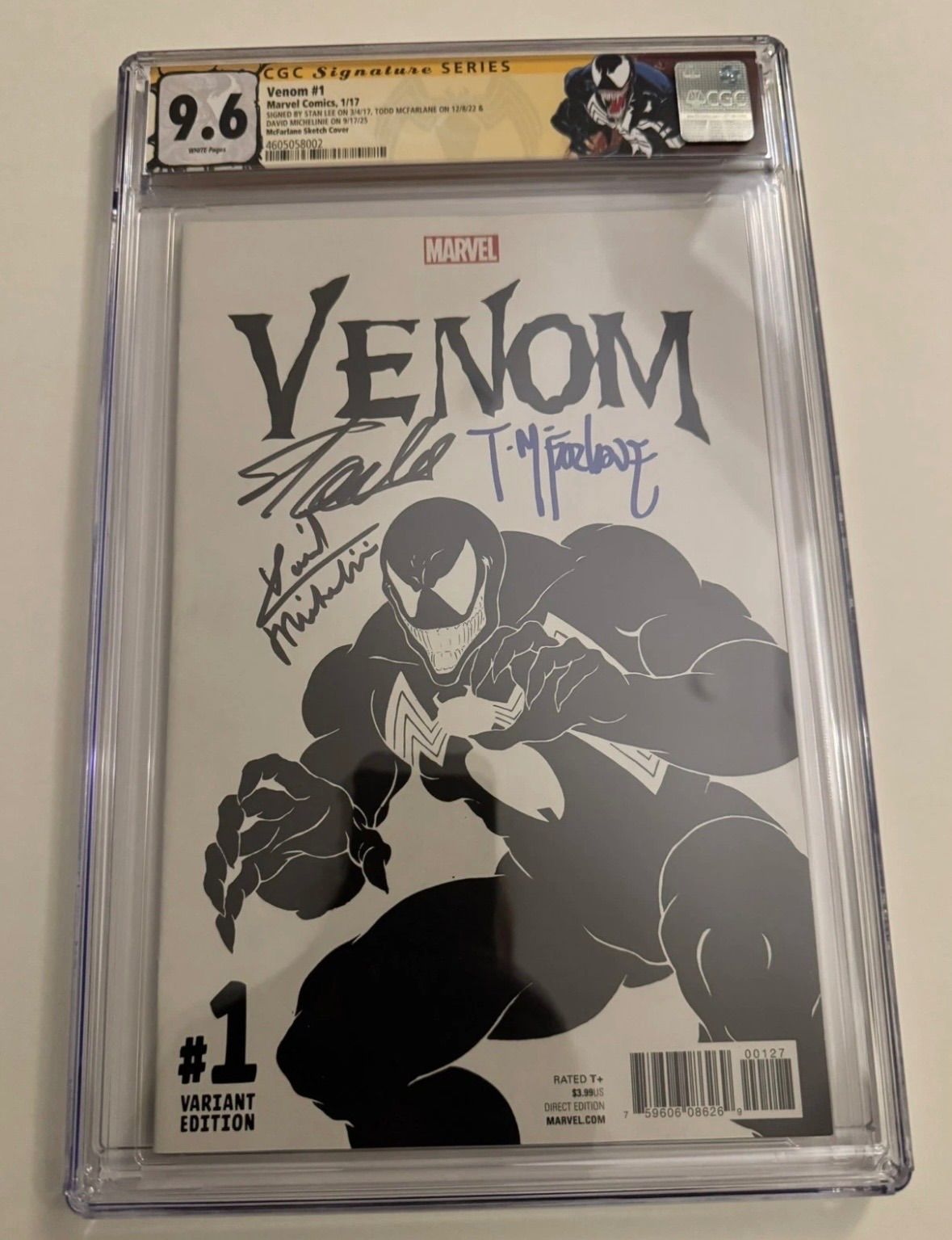 SOLD - VENOM #1 B&W SKETCH RETAIL VARIANT CGC SS 9.6 SIGNED Lee ...