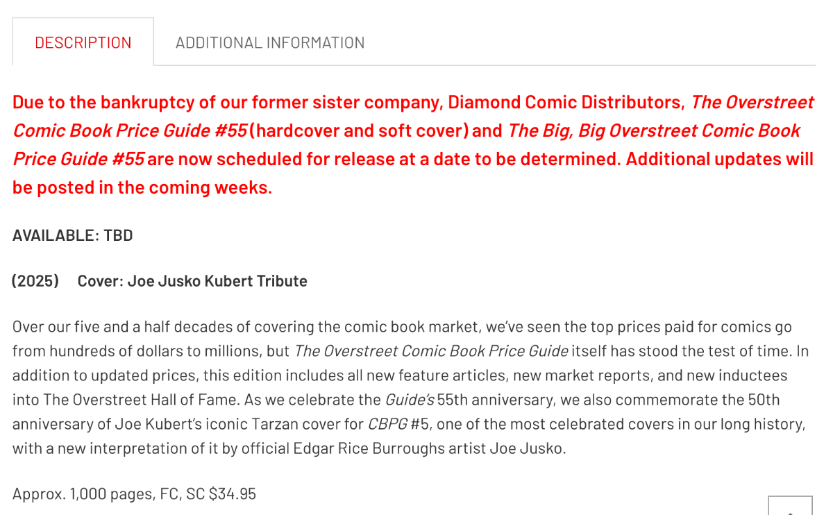 Overstreet Guide now four months late - time for new publisher ...