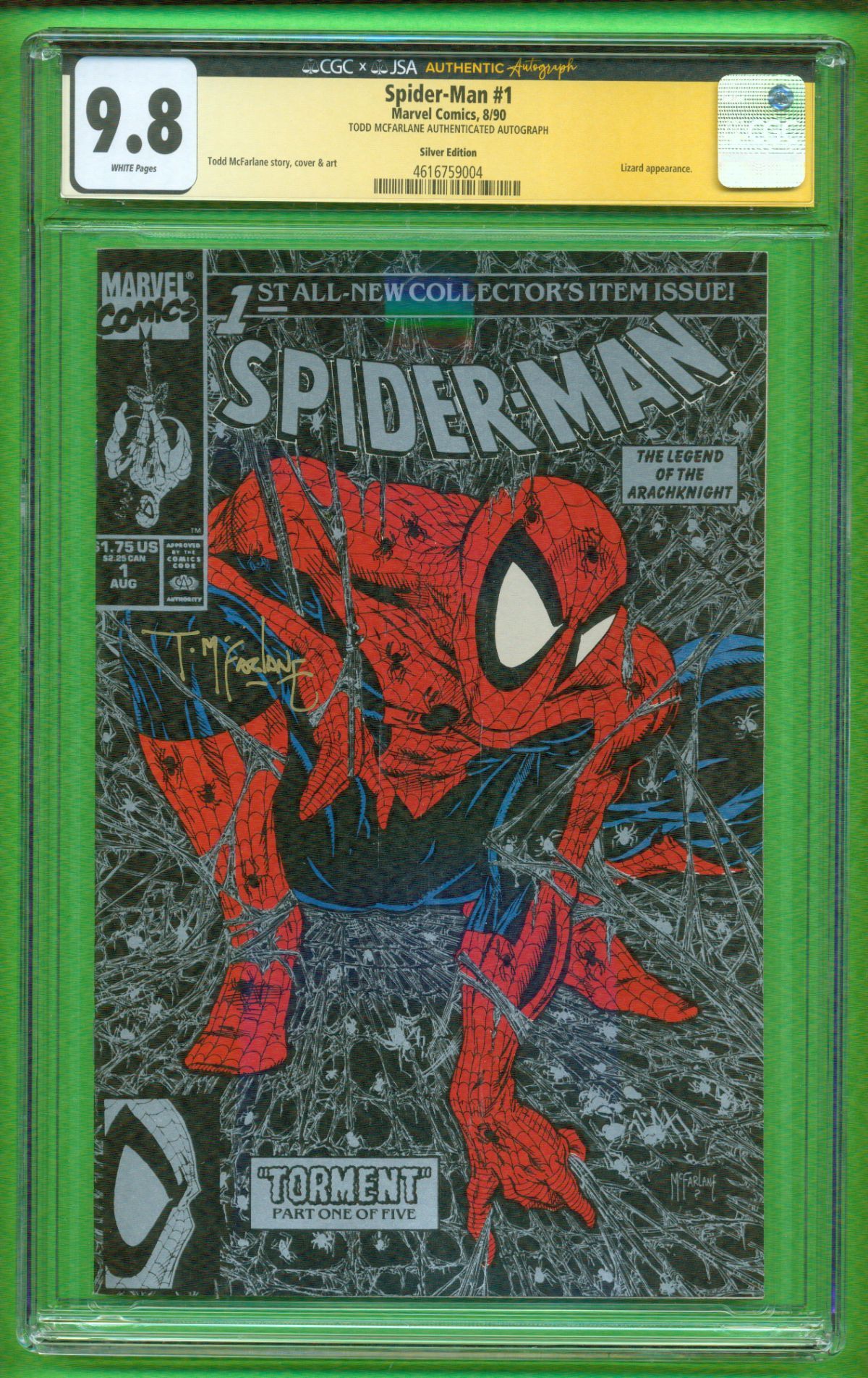The Spider's Web COA Spider-man #1 Todd McFarlane - SigSeries Event ...