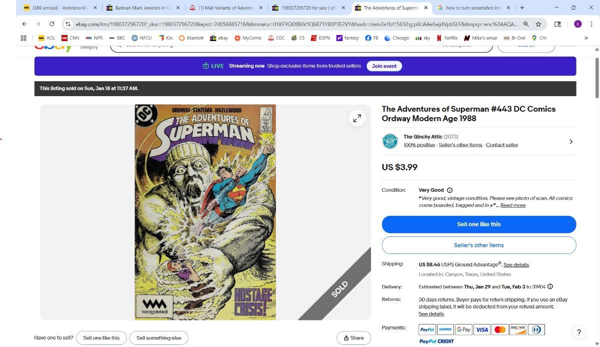 Mall Variants of Adventures of Superman 443 - was there ever a DC issue ...