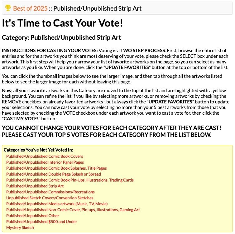 Best of 2025: It's Time to Cast Your Vote! - Original Comic Art - CGC ...