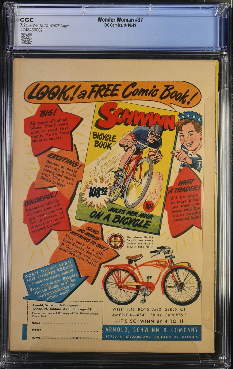 FOR SALE: Wonder Woman #37 CGC 7.5, First appearance of Circe, Only ...